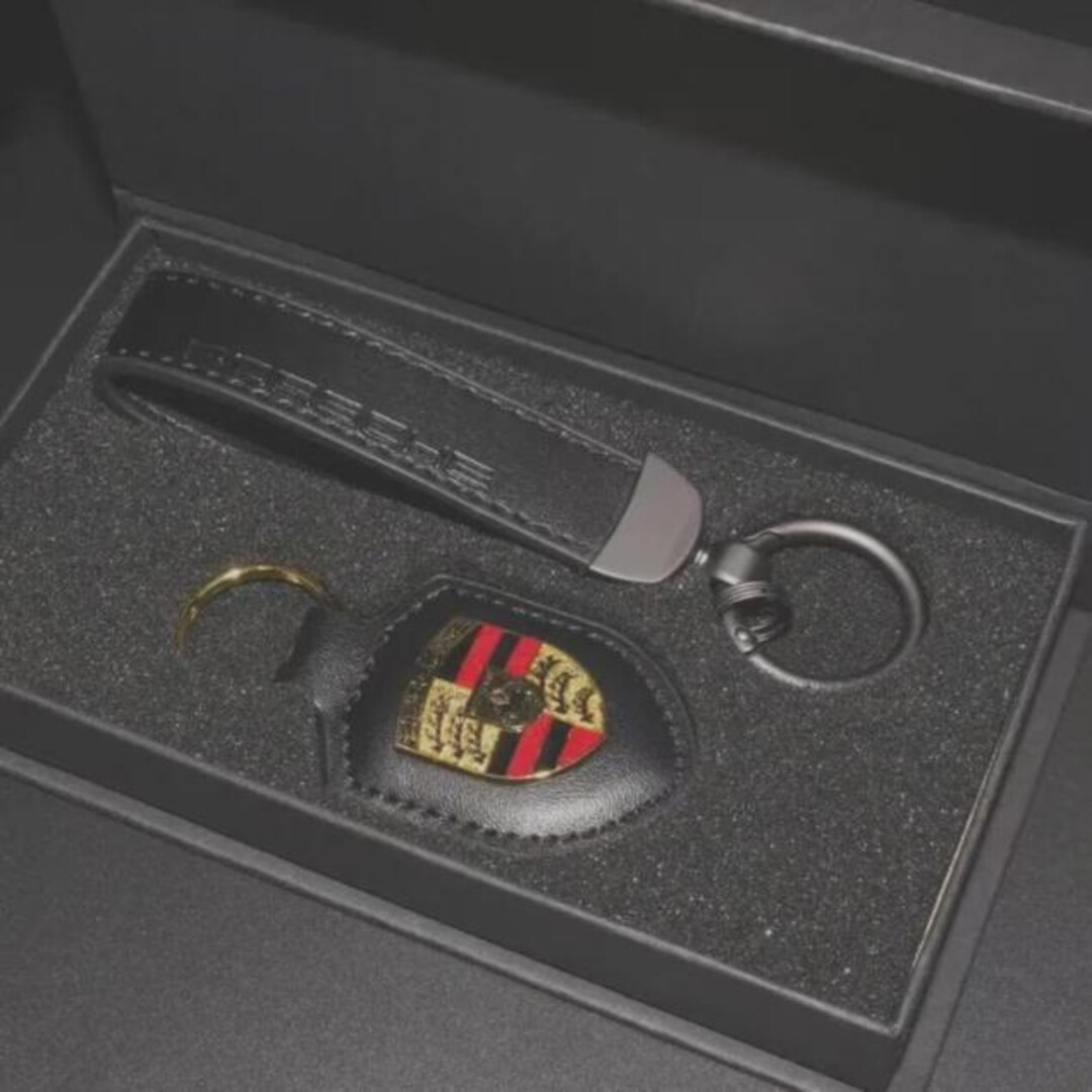 For Porsche Leather Keychain: Car Crest Key Ring, Luxury Gift - Etsy