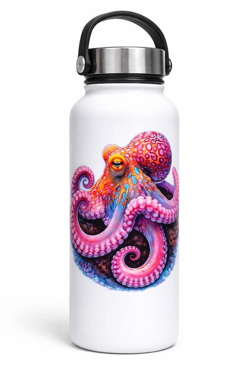 Octopus Clipart PNG | Deep Sea Life Sublimation Design | Ocean T-shirt ...