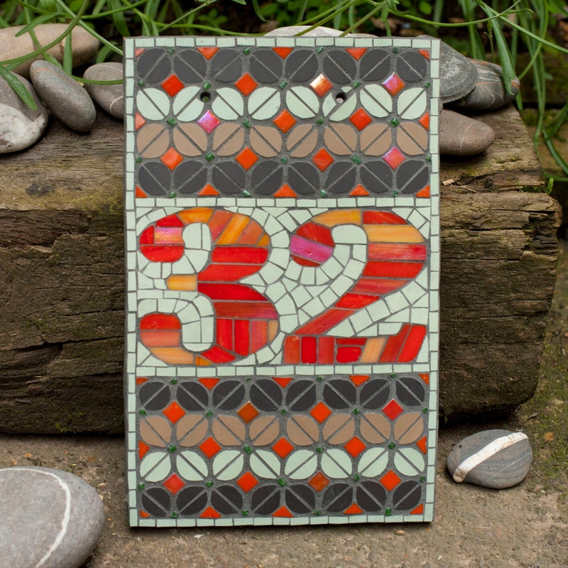 Mosaic Address Sign - Etsy