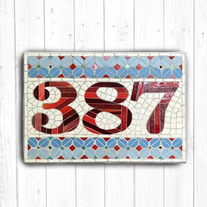 Mosaic House Number - Made to Order - Address Plaque - Template 8 - Etsy