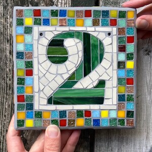 Mosaic House Number - Address Sign - Door Number - Custom Made - 1 ...