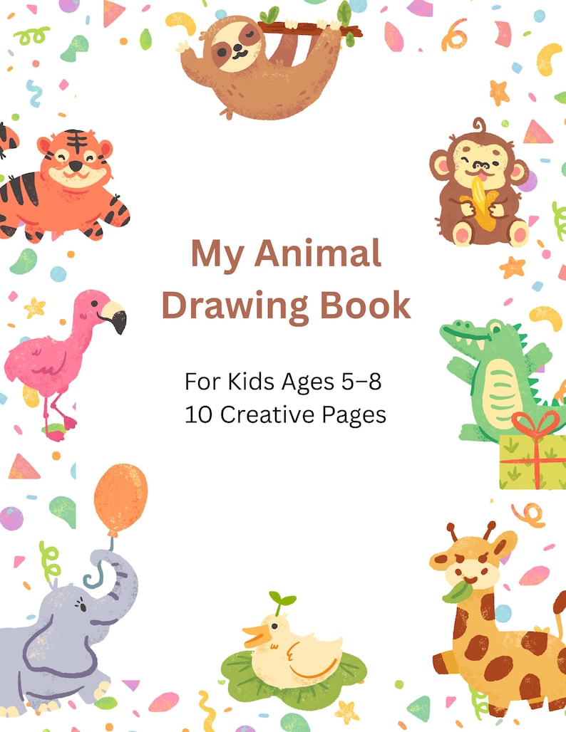 Kids Animal Drawing Book, Toddler Activity Pages, Preschool Learning ...