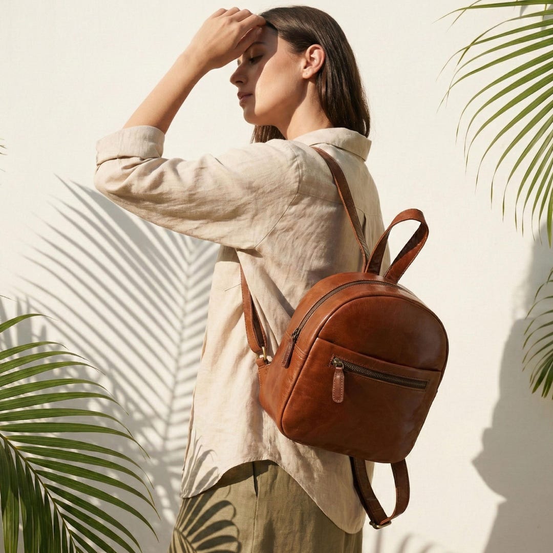 Mini Leather Backpack Purse – Minimalist Small Everyday Bag for Women ...