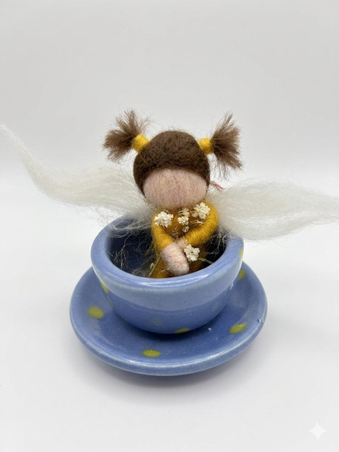 Felt Fairy – Little Fairy With Braids in a Cup | Handmade Fairy Tale ...