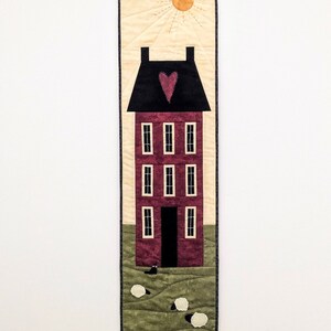 Quilted Folk Art Wall Hanging, Folk Art Farmhouse Mini Quilt, Primitive Quilted Wall Hanging ...