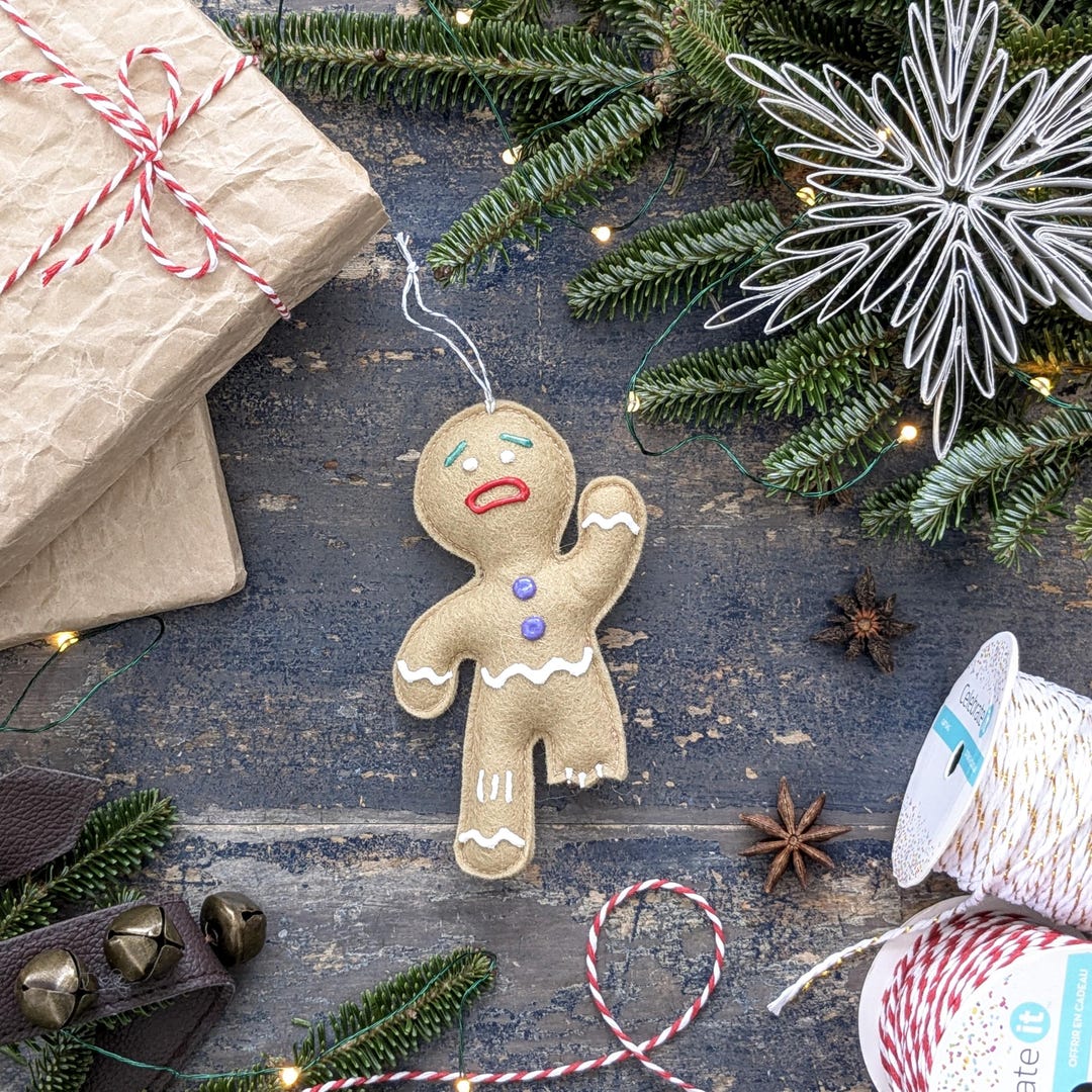 Gingerbread Man Felt Christmas Tree Ornament Hanging Christmas Ornament ...