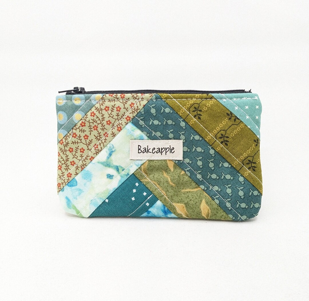 Patchwork Braid Quilted Zippered Card Holder, Quilted Change Purse ...
