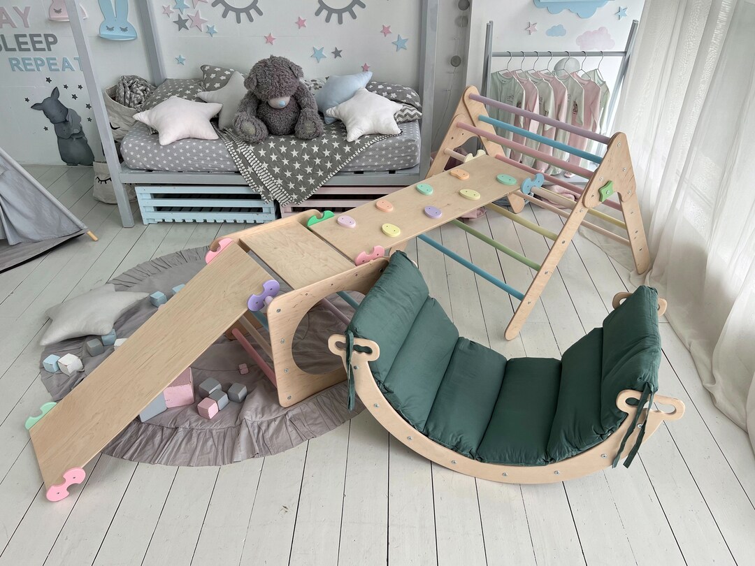 Pikler Triangle Montessori Climber Set Piklers Triangle Set - Etsy