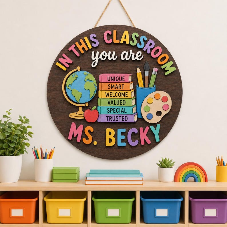 Personalized Teacher Classroom Sign, in This Classroom Door Hanger ...