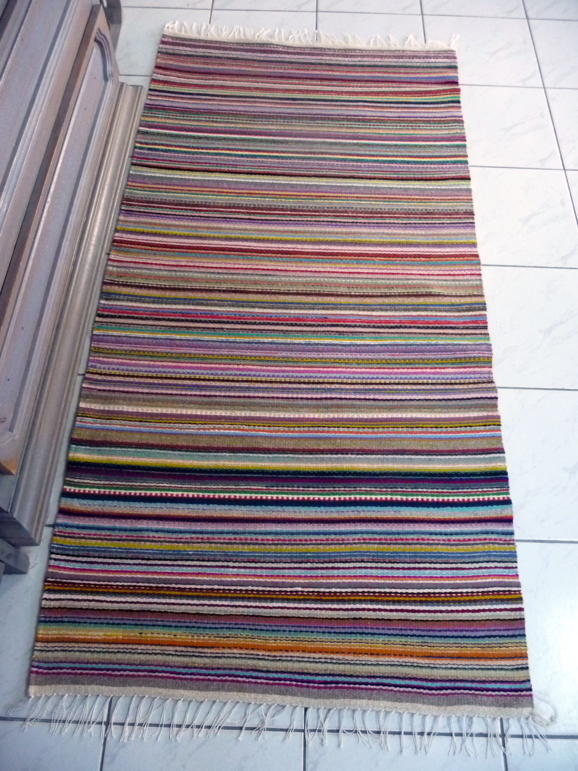 Handwoven Bulgarian Colorful Wool Rug Retro Accent for Modern Home ...