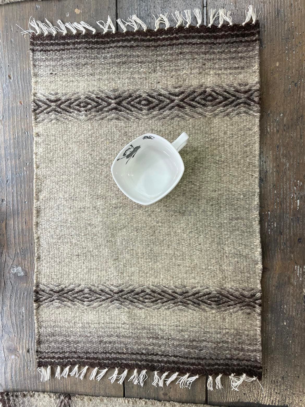 Handwoven Coasters 9/15, Handwoven Wool Mug Rugs, Natural Wool Placemat ...