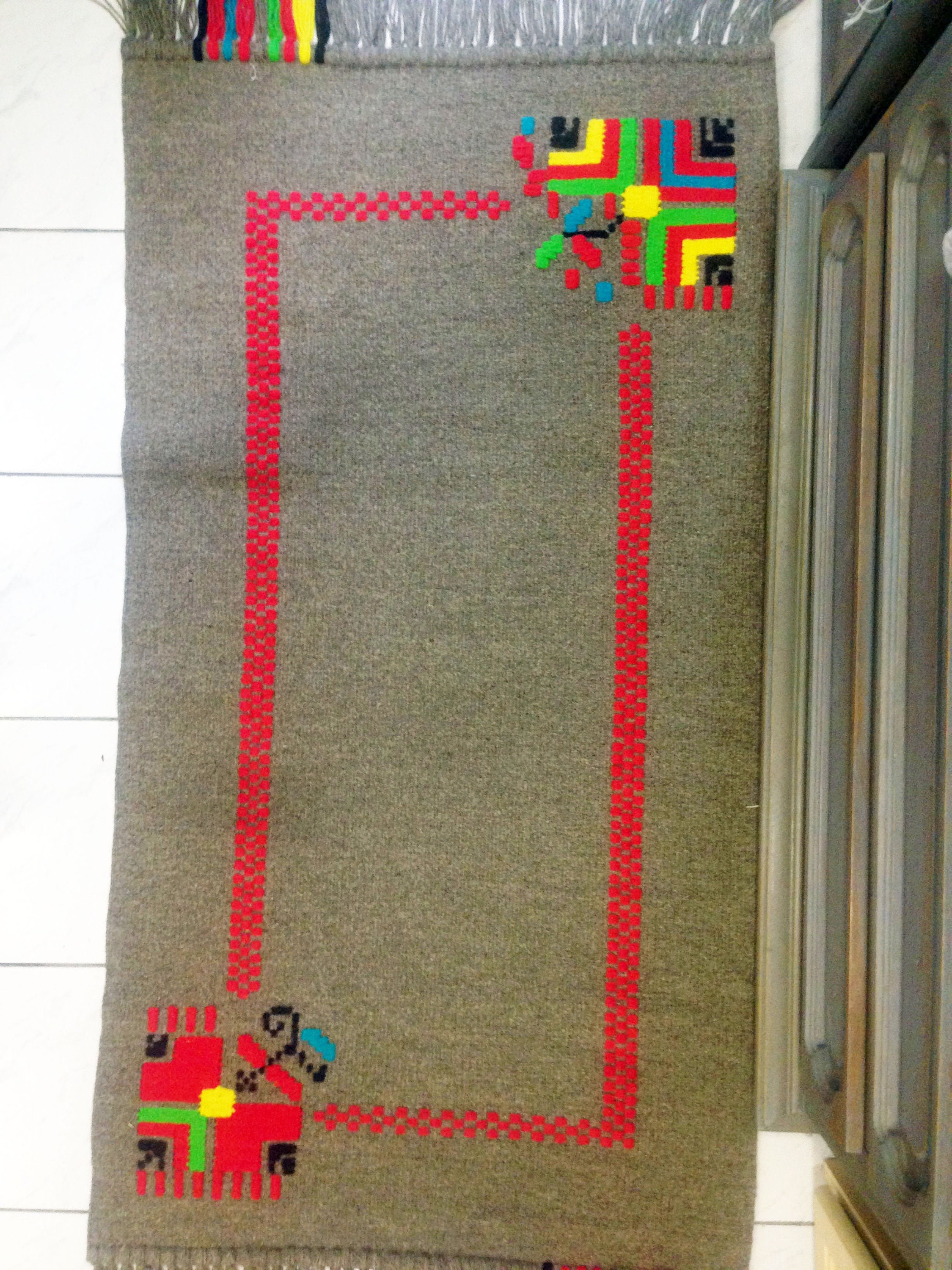 Handwoven Wool Rug With Traditional Bulgarian Ethno Motifs. - Etsy