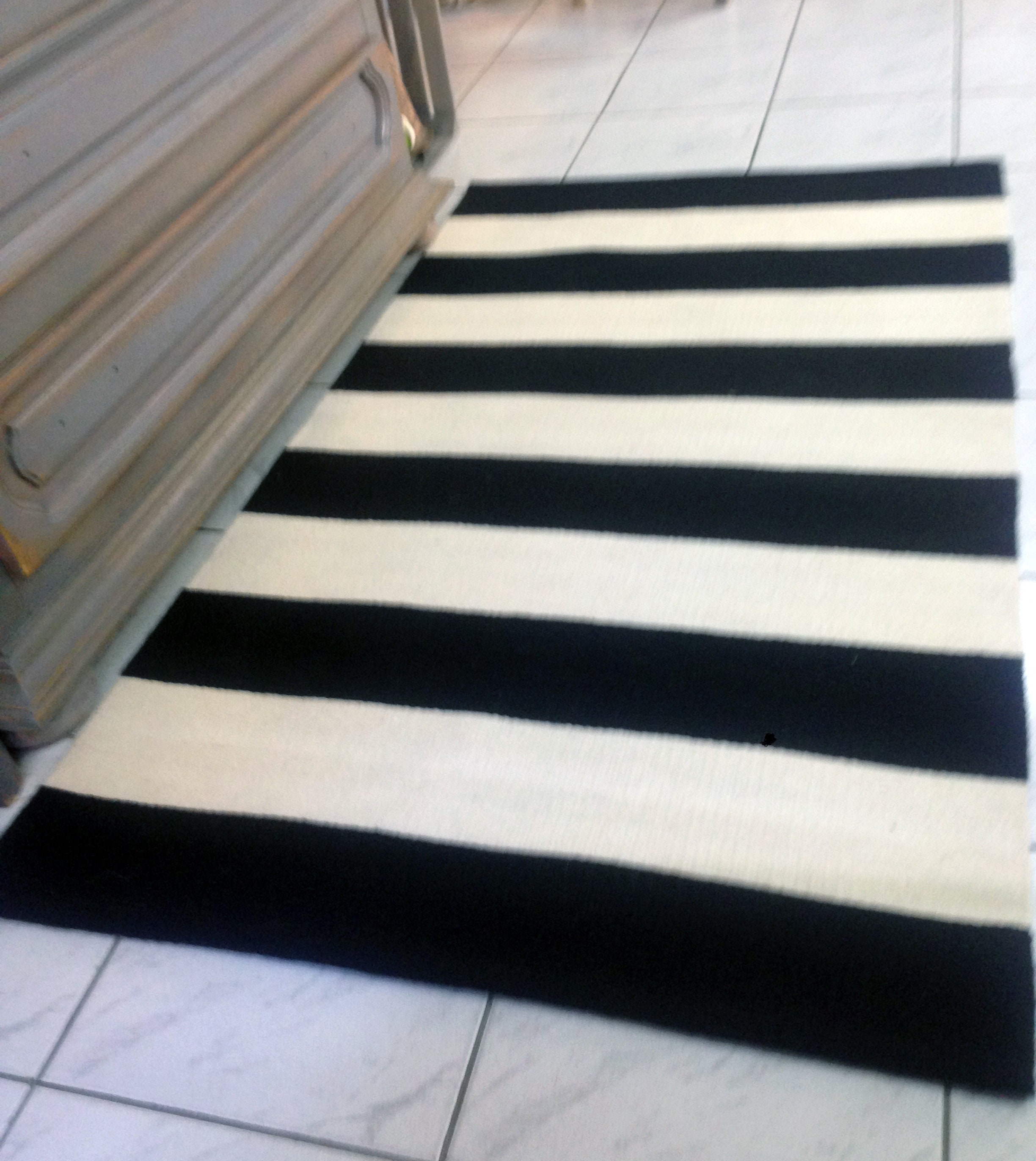 Black and White Wool Rug, Handwoven Rug Runner, Striped Rug, Area Rug ...