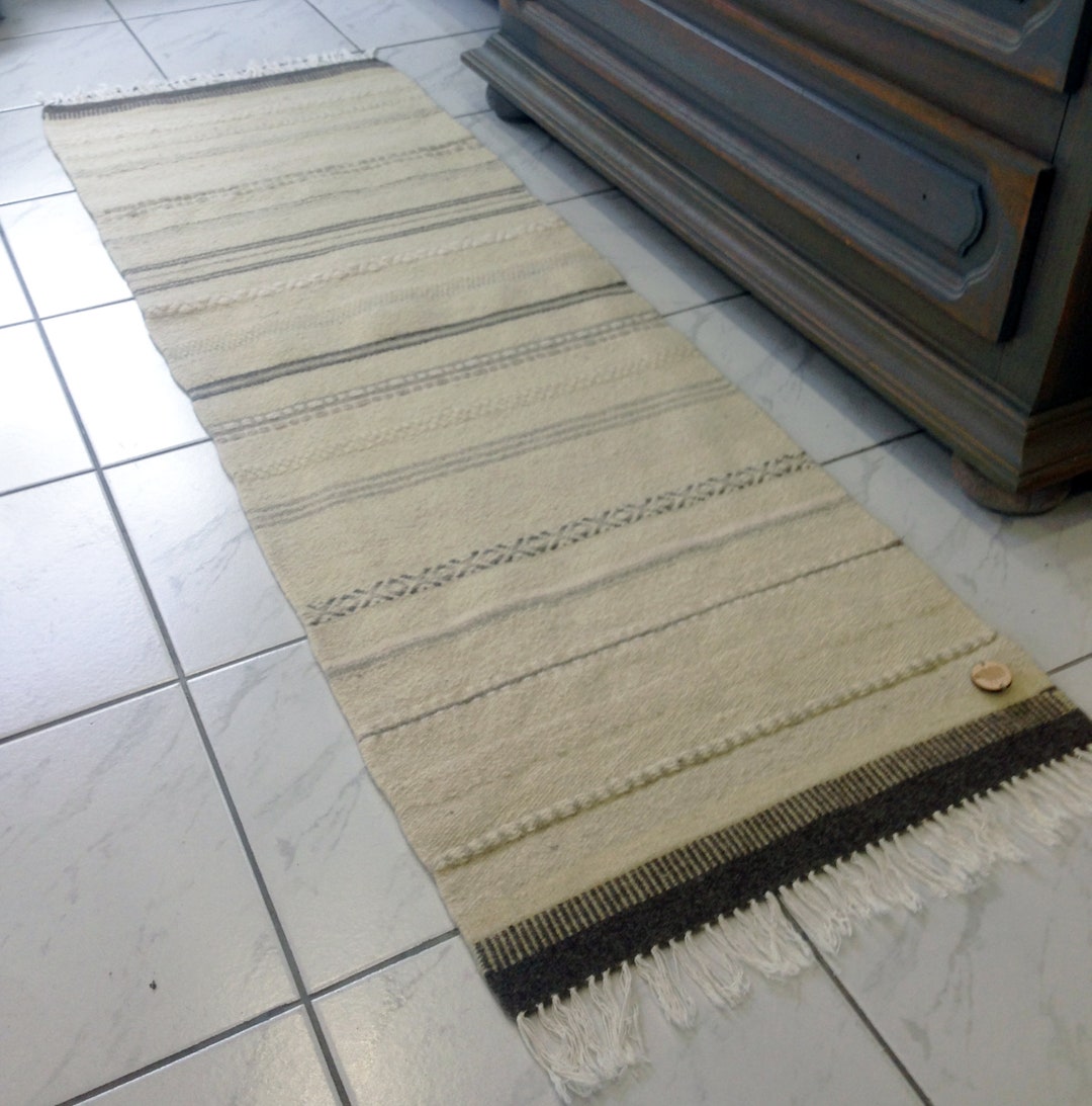 Hand Woven Wool Rug, Bulgarian Runner, Undyed Fiber Carpet - Etsy