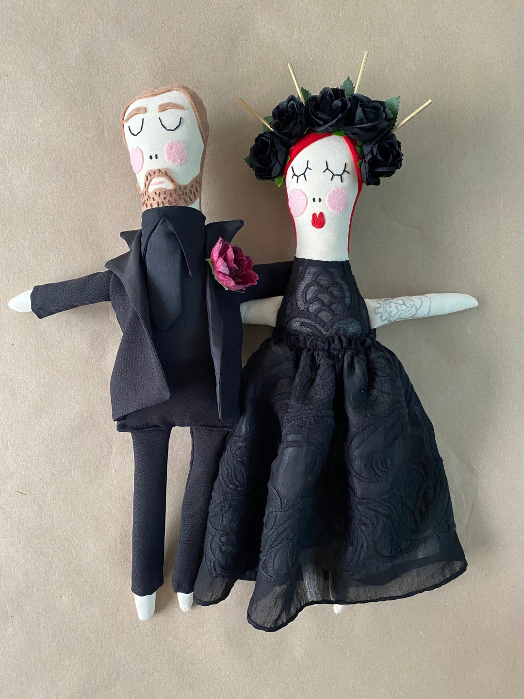 Bride and Groom Custom Made Dolls, Bride Doll, Groom Doll, Cloth Doll ...