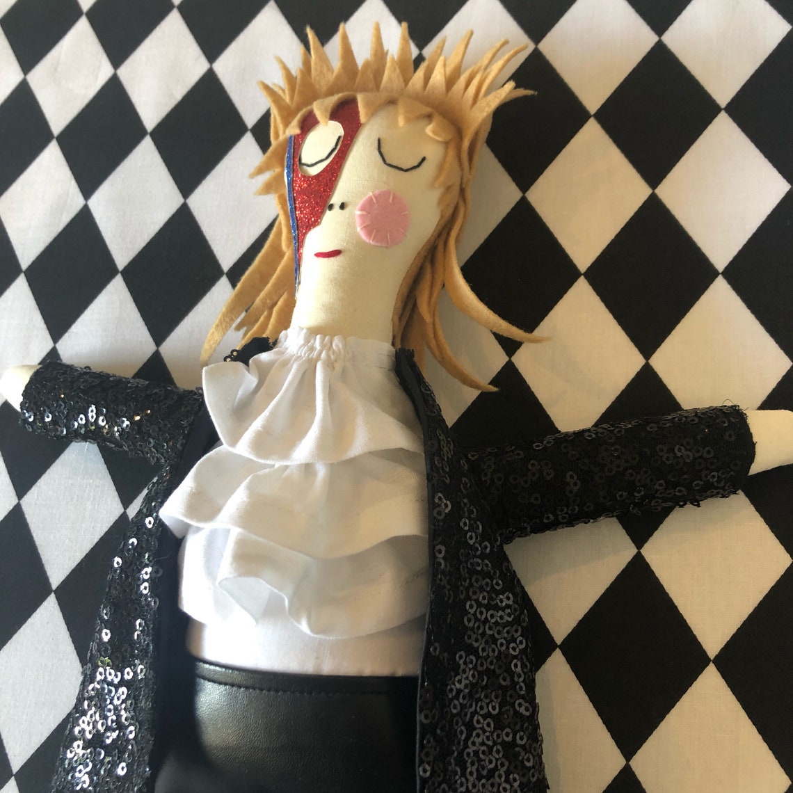 David Bowie Doll Goblin King Starman Handmade Doll Cloth Etsy