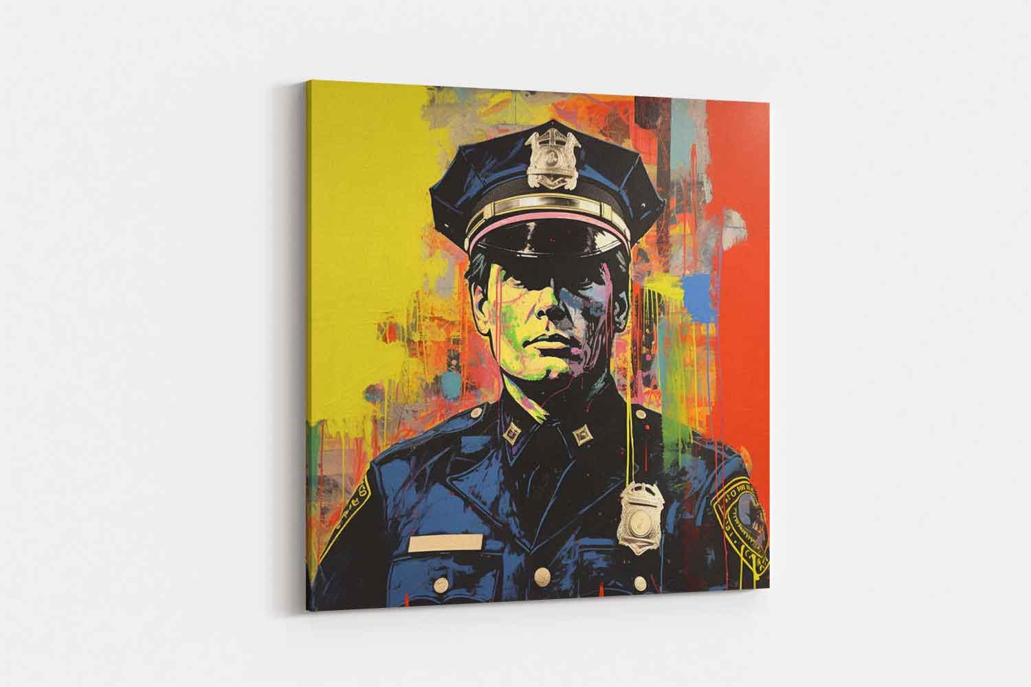 Graffiti Cop Canvas Art, Urban Pop Art Portrait - Etsy