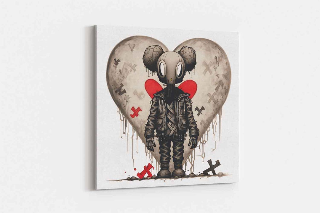 Edgy Character Canvas Art, Graffiti Pop Surrealism Decor - Etsy
