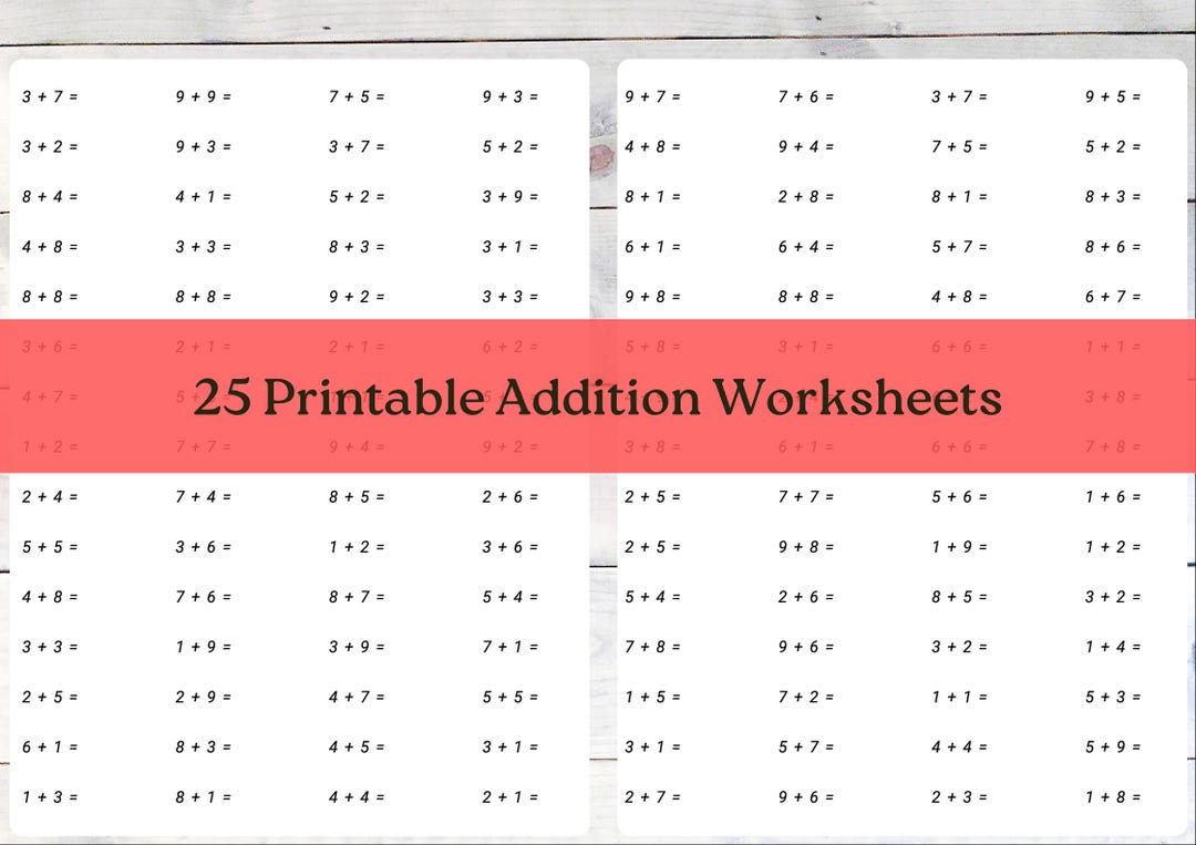 25 Printable Addition Worksheets – Single Double Digit Math Drills ...