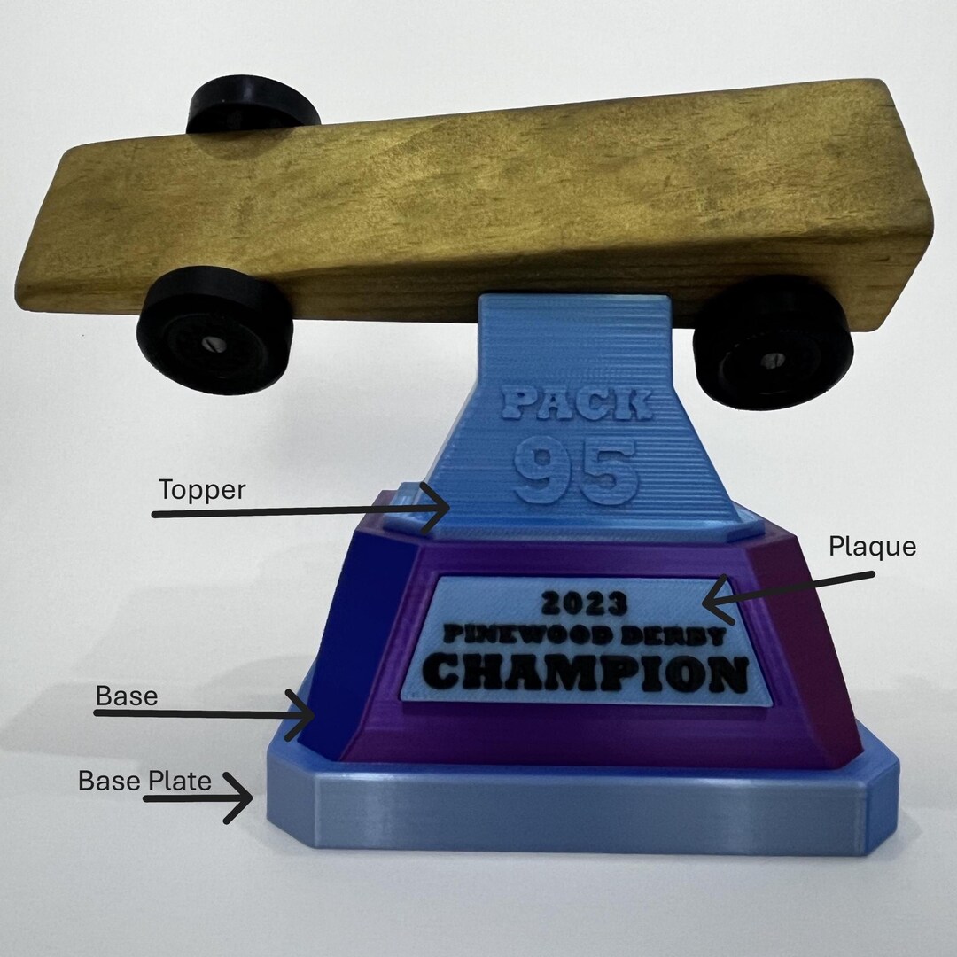 Custom Pinewood Derby Trophy | Car Display Stand - Etsy