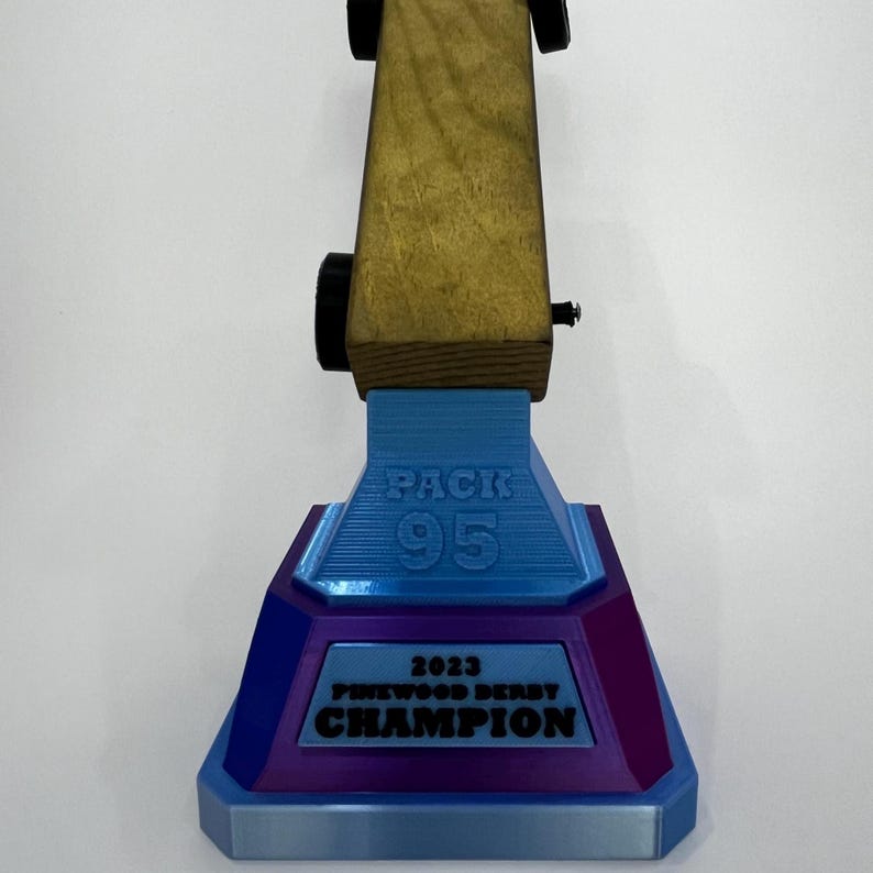 Custom Pinewood Derby Trophy | Car Display Stand - Etsy