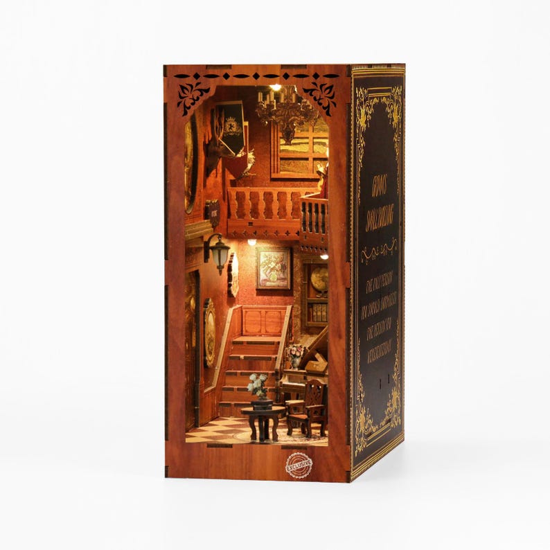DIY Book Nook Kit | Miniature Classical Library With Piano, Fireplace ...