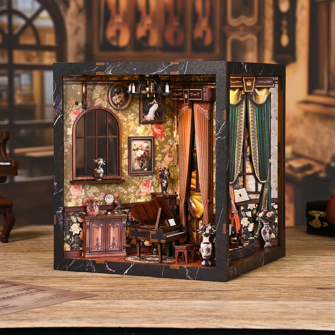 DIY Book Nook Kit | Classical Music Miniature House | 3D Wooden Puzzle ...