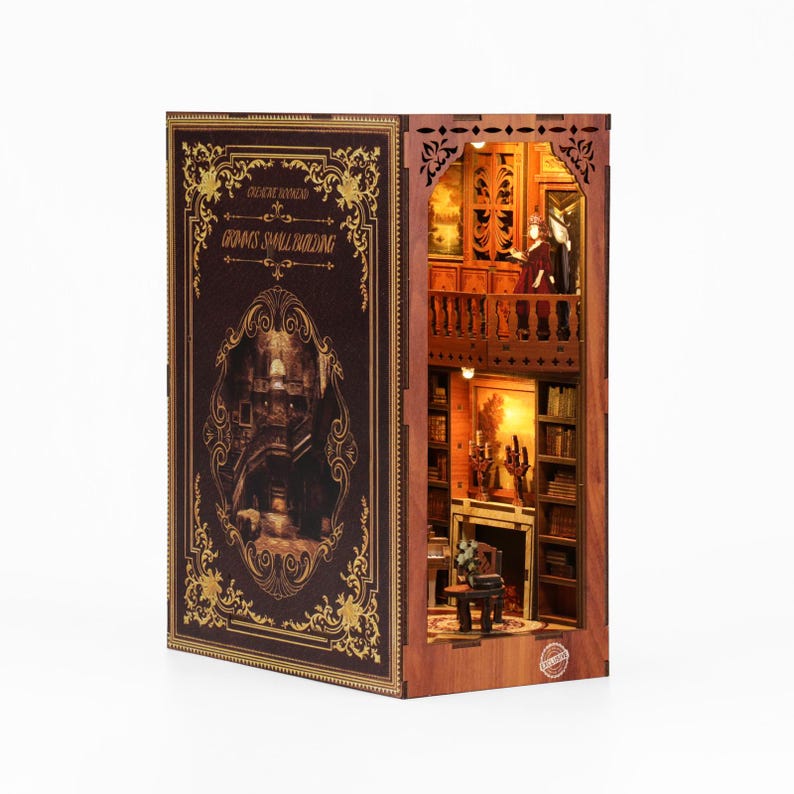 DIY Book Nook Kit | Miniature Classical Library With Piano, Fireplace ...