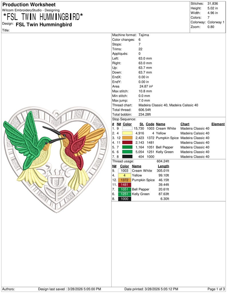 FSL Twin Hummingbird | Machine Embroidery Design | 5x7 Hoop | Instant ...