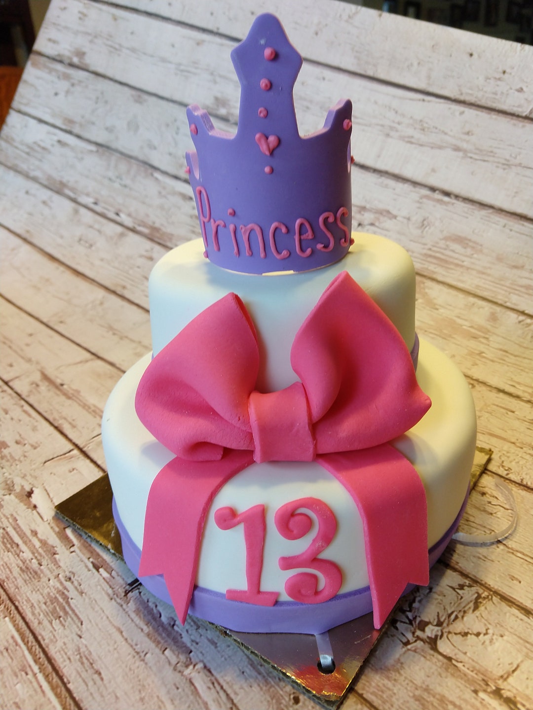 Princess Crown Dog Two Tier Princess Themed Cake Dog Birthday Cake Pet ...