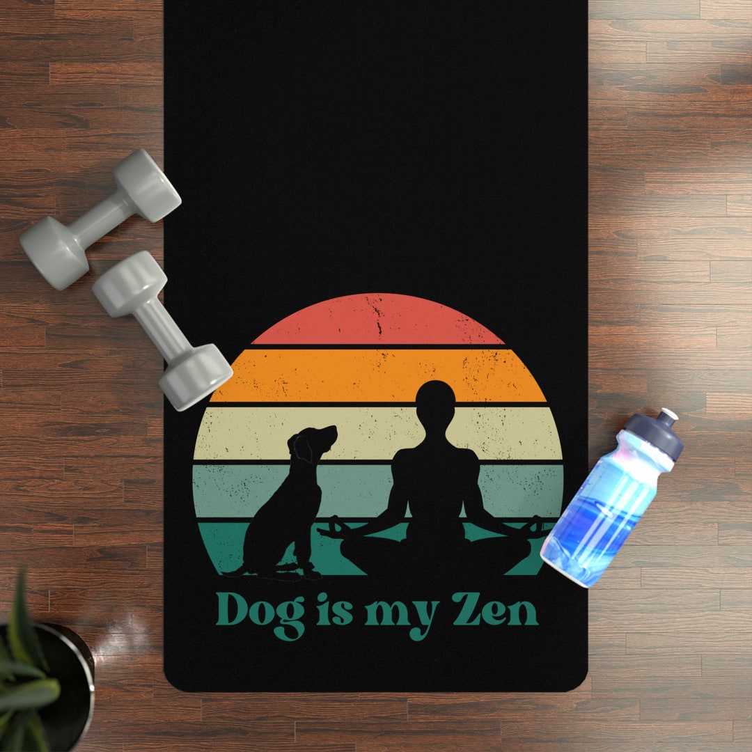 Retro Dog Yoga Mat: Funny Exercise Mat, Anti-slip Rubber - Etsy