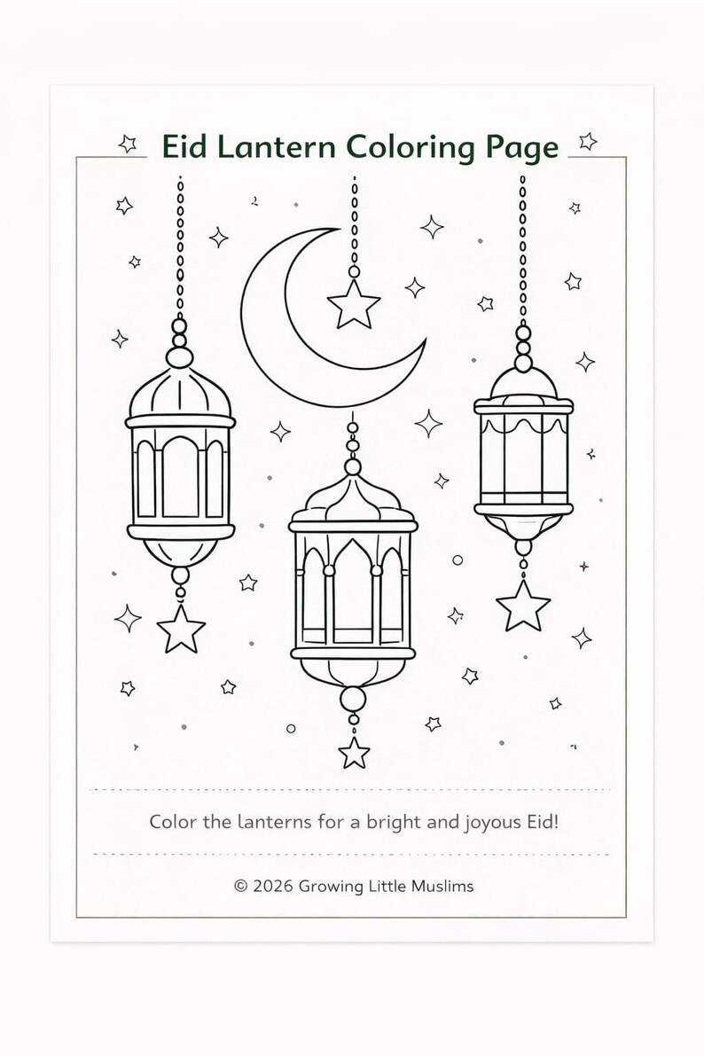 Ramadan & Eid Coloring Pages for Kids Printable | Islamic Coloring Book ...