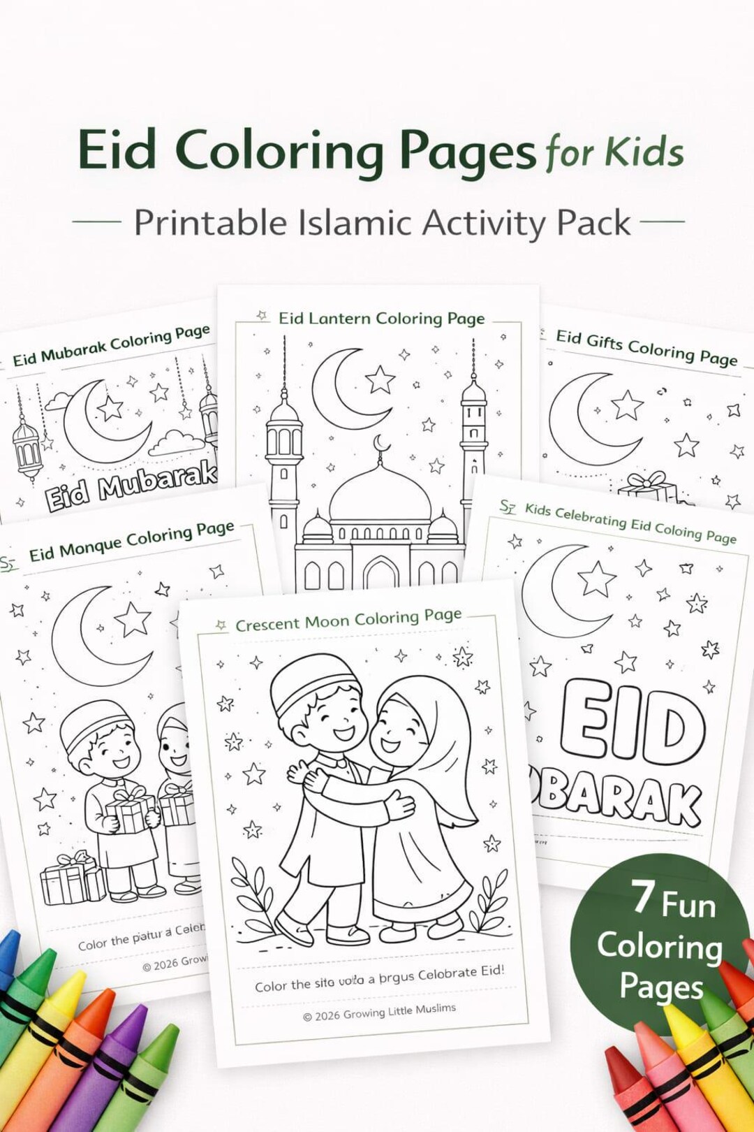 Ramadan & Eid Coloring Pages for Kids Printable | Islamic Coloring Book ...