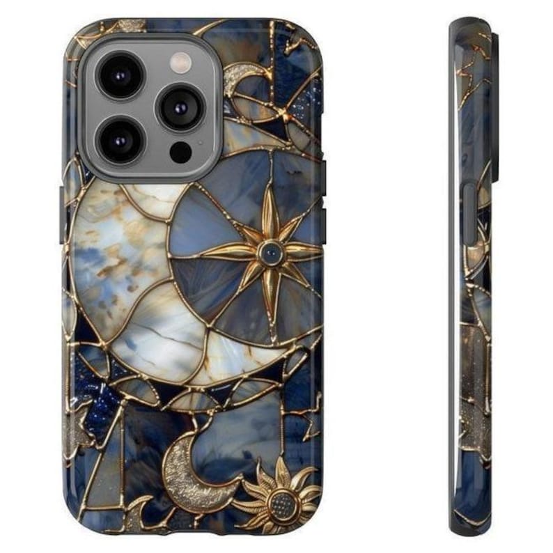 Stained Glass Sun Moon Tough Phone Case for iPhone and Samsung, Gift ...