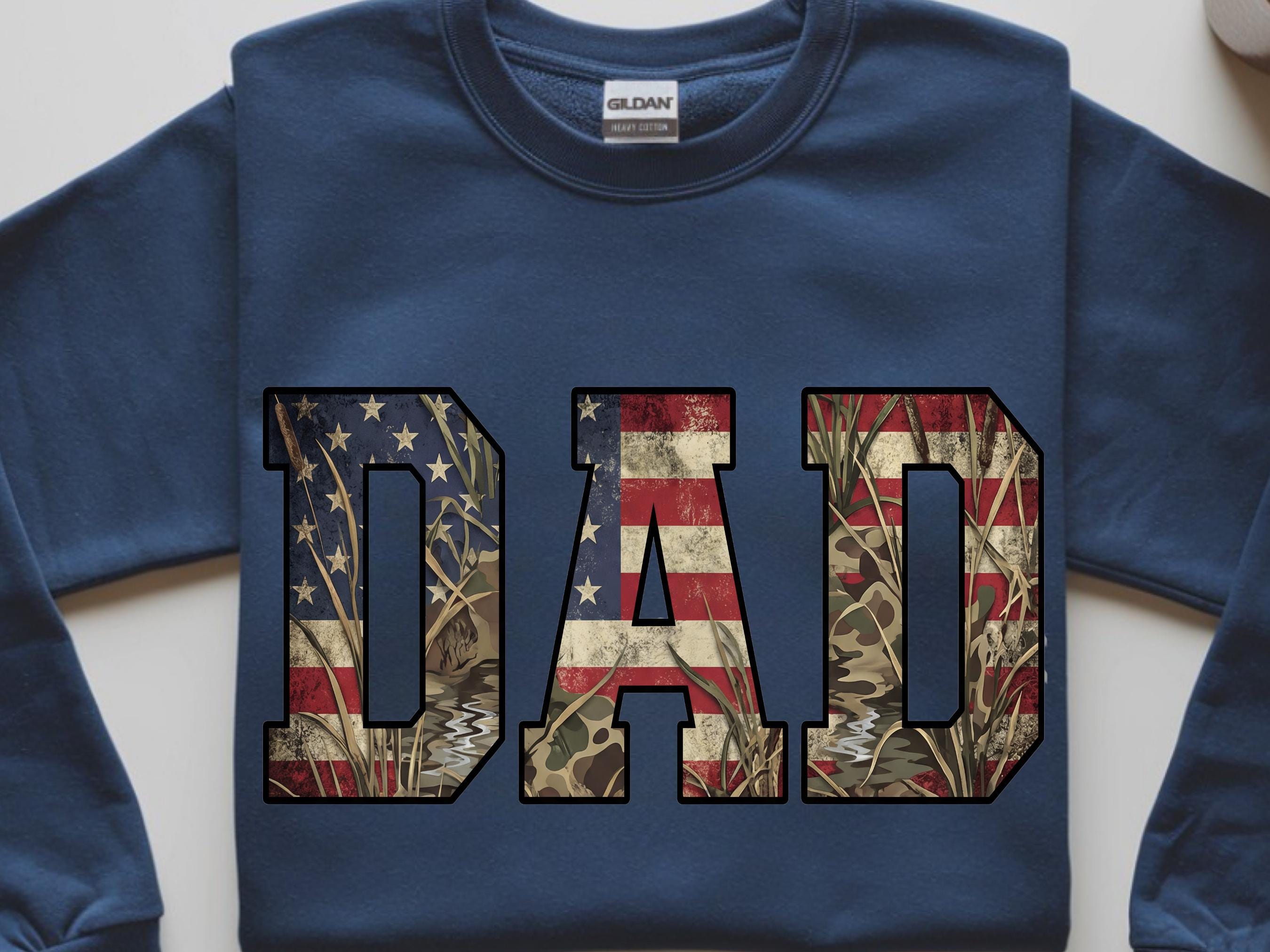 Patriotic Hunting Dad PNG, American Flag Camo Graphic, Sublimation File ...