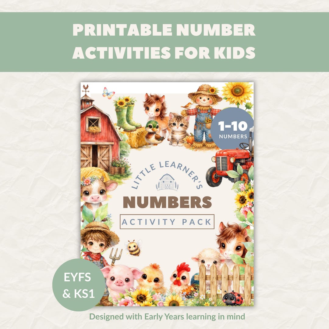 Farmyard Numbers Activity Pack 1–10 | Printable Number Tracing and ...