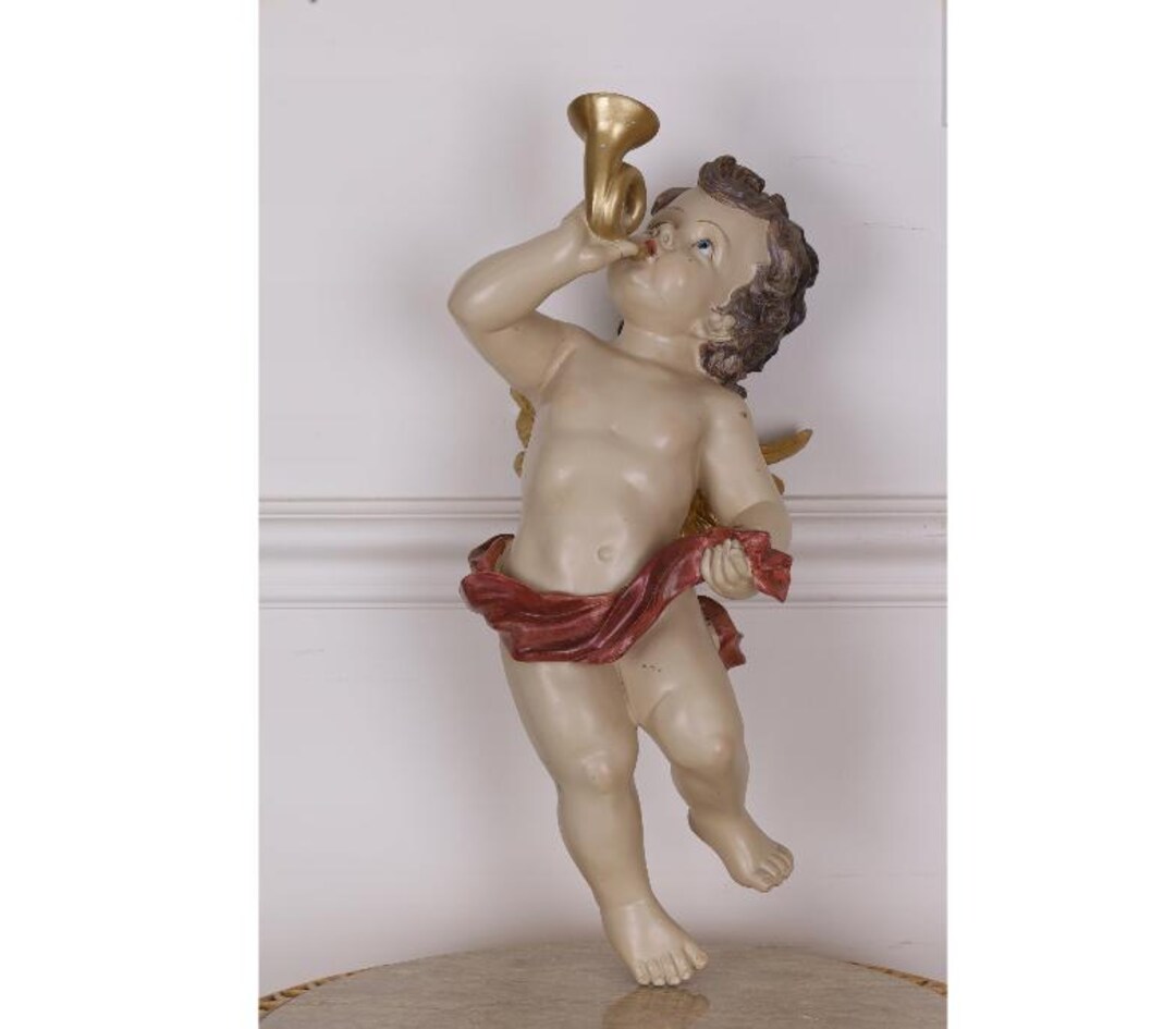 Large Alabaster Hanging Angel Musician – 43cm Decorative Figure - Etsy