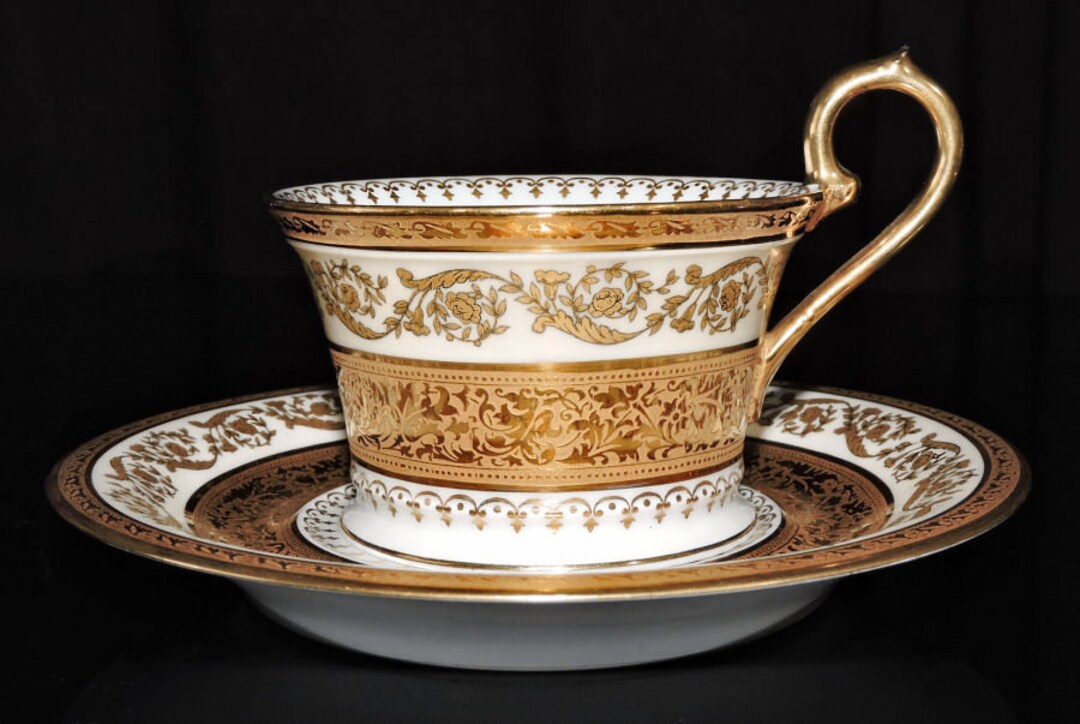 Ceralene Limoges Cup Saucer Set Imperial Gold Raynaud 3 Sets Available ...