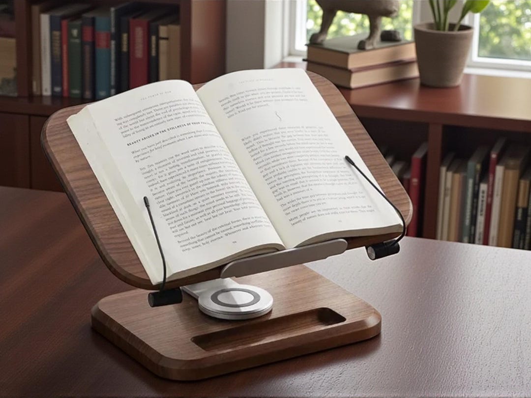 Solid Wood Book Stand Adjustable Reading Stand for Kids and Adults ...