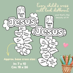 Thank You Jesus Craft, Christian Gratitude Activity for Kids, Printable ...