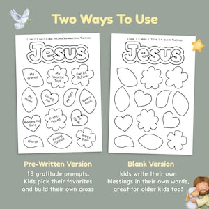 Thank You Jesus Craft, Christian Gratitude Activity for Kids, Printable ...