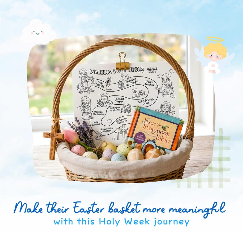 Holy Week Timeline Coloring Page for Kids, Easter Bible Story Countdown ...