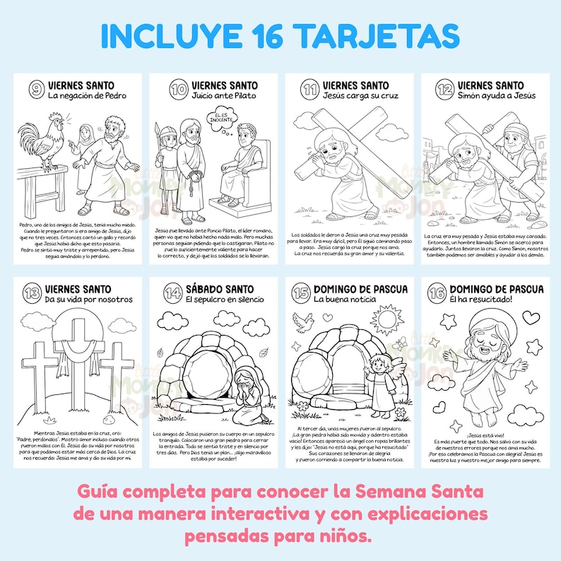 Spanish Holy Week Bundle for Kids, Coloring Timeline, Easter Advent ...
