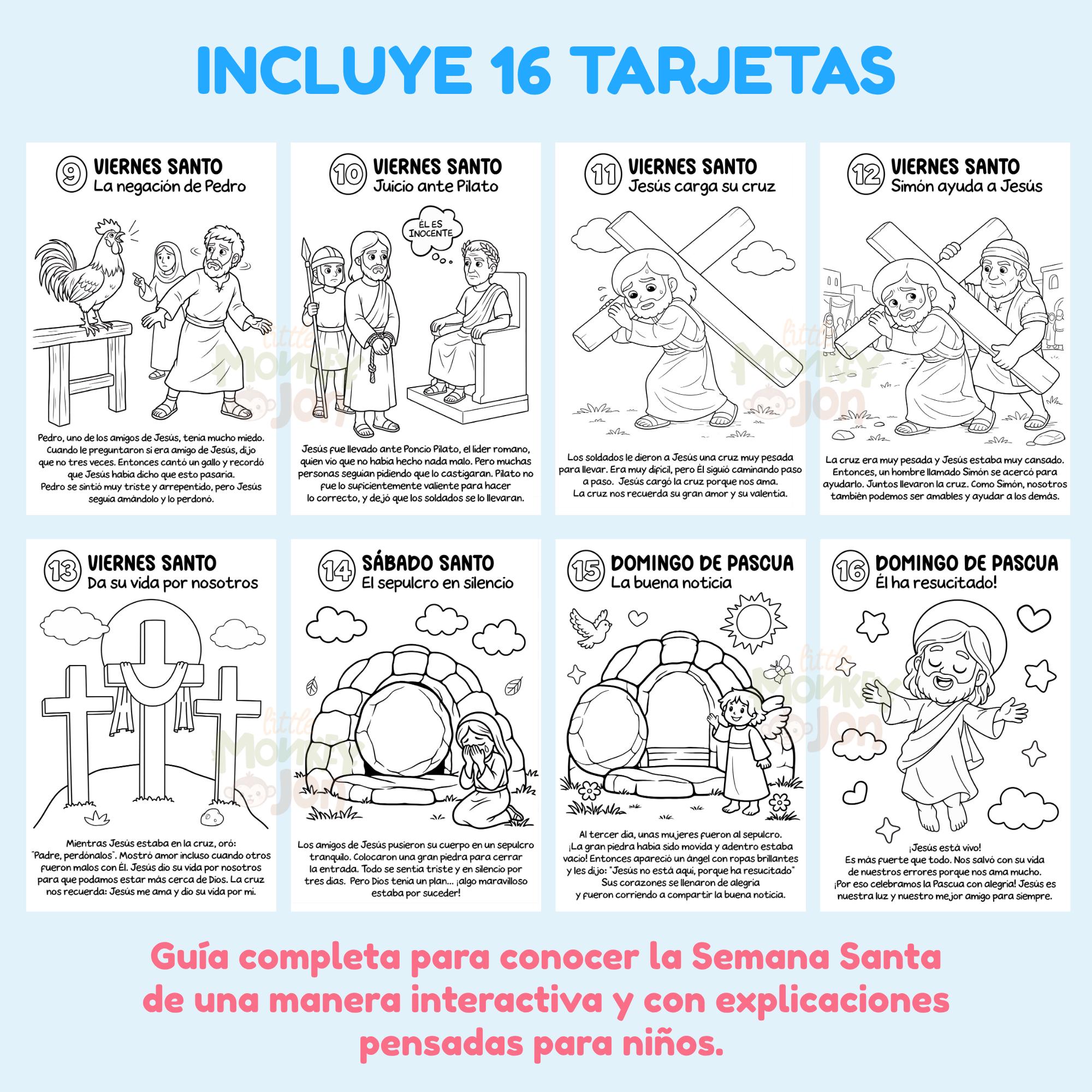 Spanish Holy Week Bundle for Kids, Coloring Timeline, Easter Advent ...