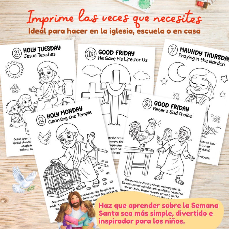 Spanish Holy Week Bundle for Kids, Coloring Timeline, Easter Advent ...