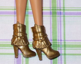 Barbie Doll Gold Boots - Etsy