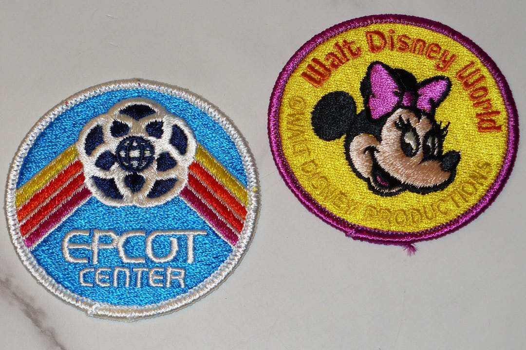 Vintage 2pc Disney World TRAVEL Patch ~ Embroidered Jacket Hat Patches ...