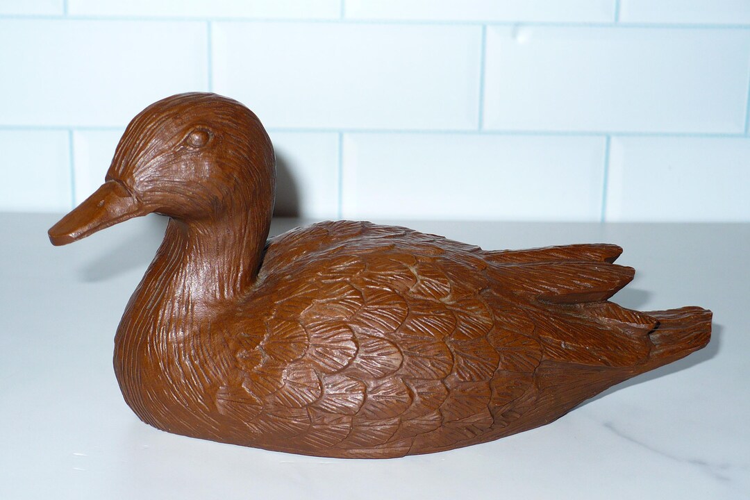 Red Mill MFG Duck Figurine Pecan Shell Resin Handcrafted in USA ~ Duck ...