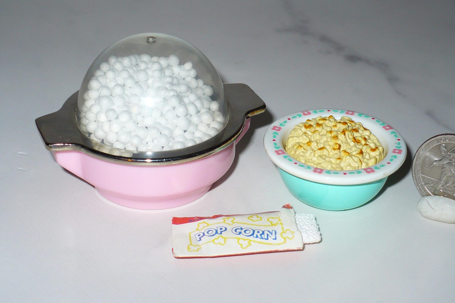 Vintage 1990's Tyco Kitchen Littles ~ Barbie Doll Size ~ POPCORN POPPER ...