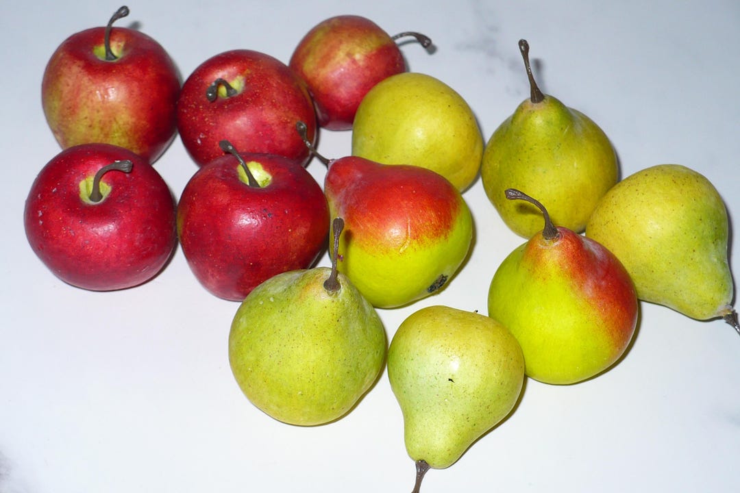 Vintage Mini Fake Red APPLES and Bartlett PEARS Fake Fruit for Decor ...